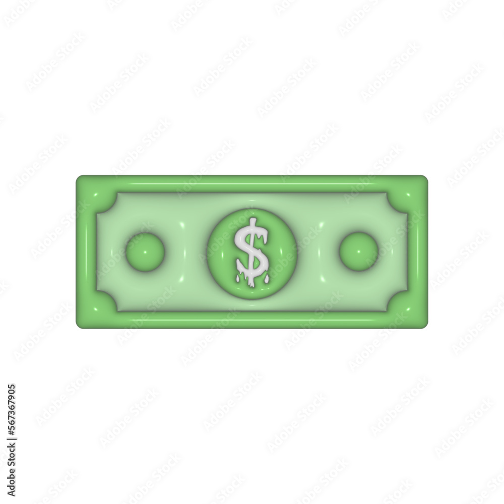Realistic money set. 3D green dollars isolated on white background. US ...