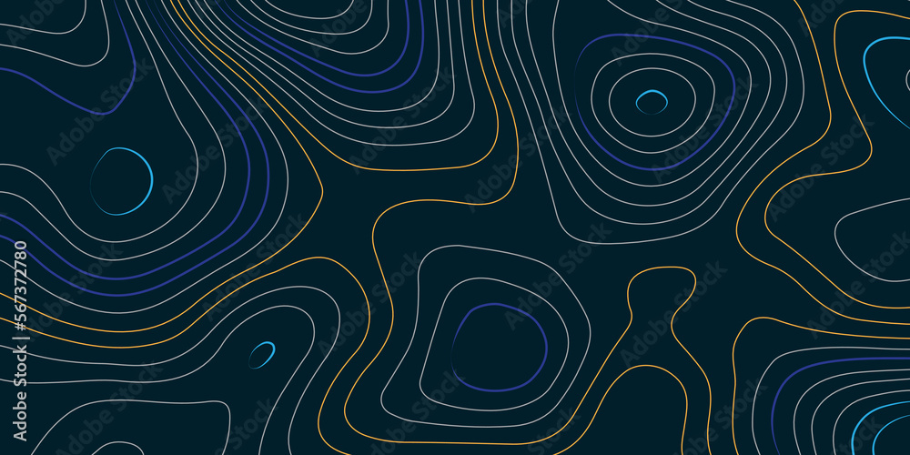 Orange and blue wavy abstract topographic map contour, lines Pattern ...