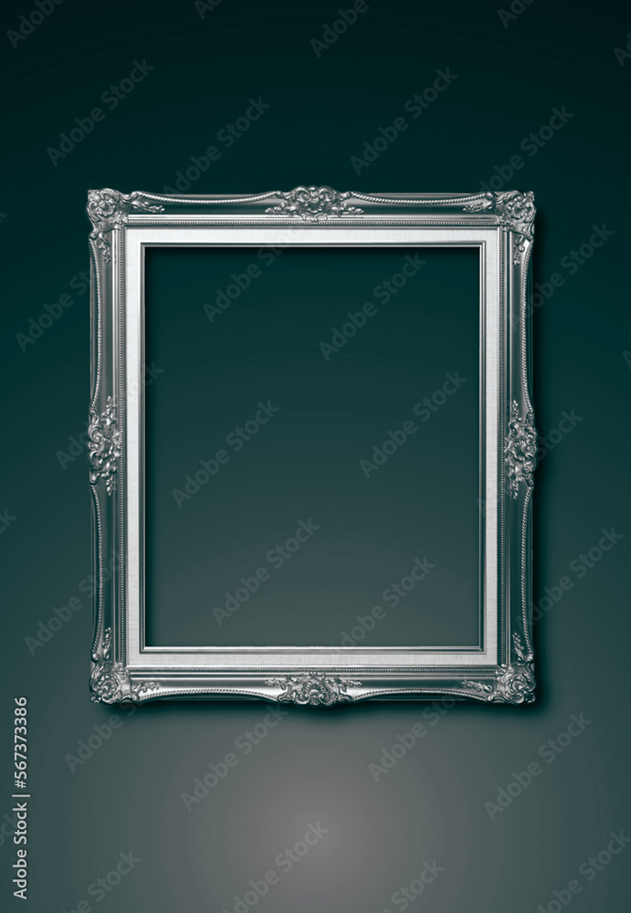 Decorative vintage frame border, blue photo frame with corner line ...