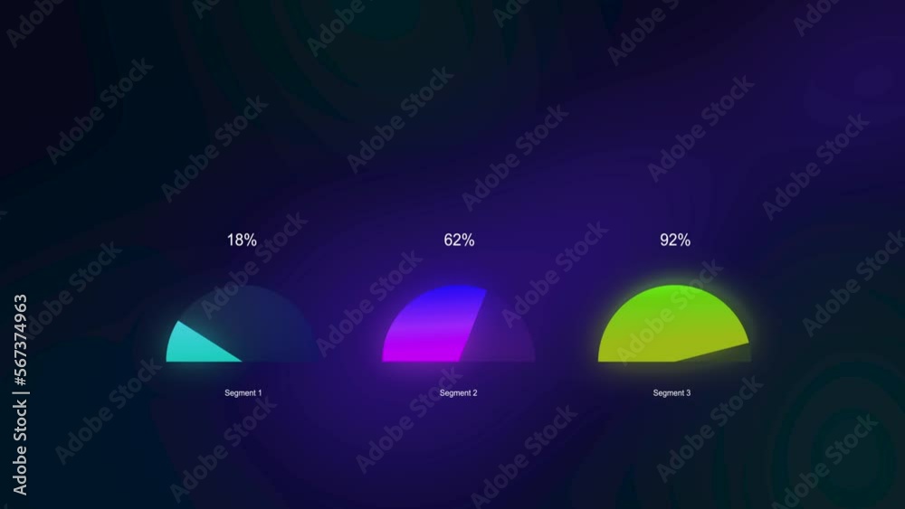 Infographic pie chart animation. percent circle round donut chart ...