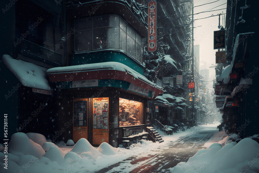 Abandoned Tokyo City in the future. Empty roads and a dystopian ...