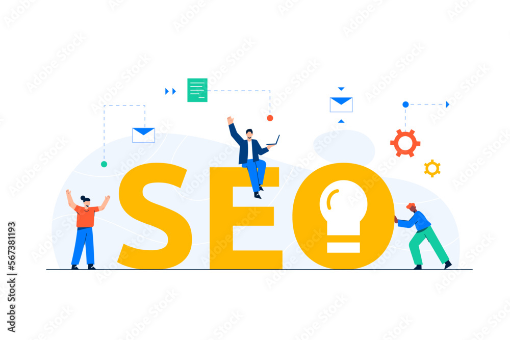 Big isolated employee working in office interior workplace flat vector ...