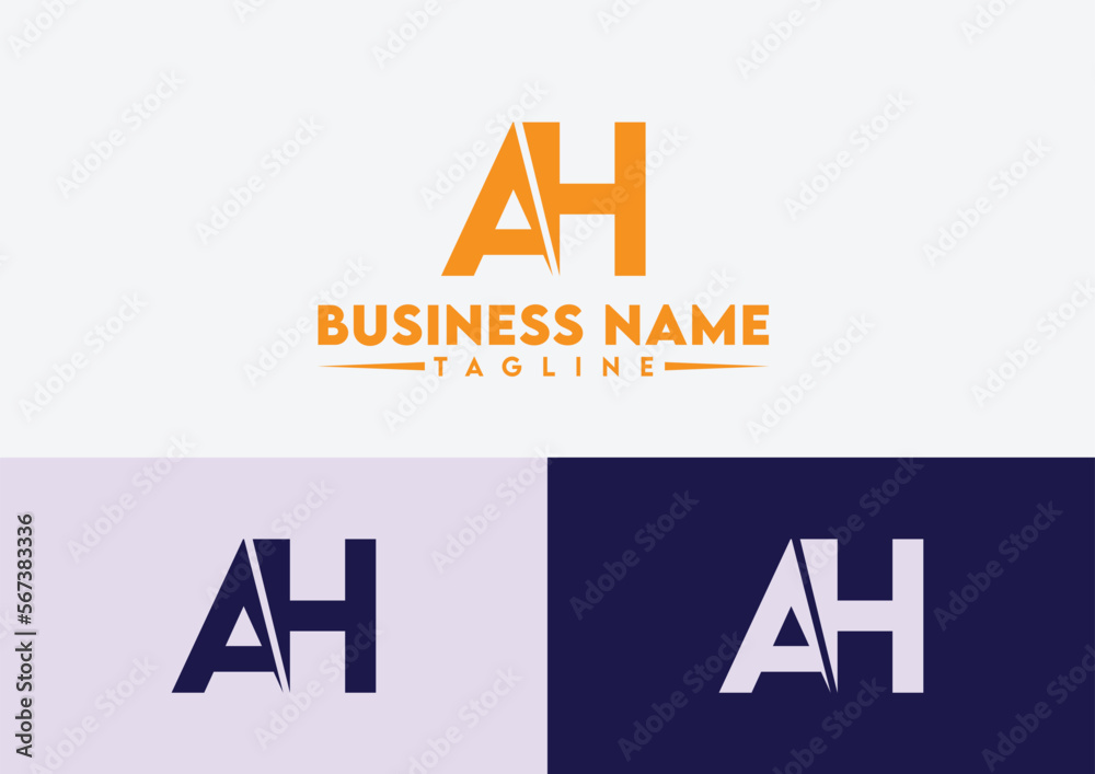 Letter AH logo design vector template, AH logo Stock Vector | Adobe Stock