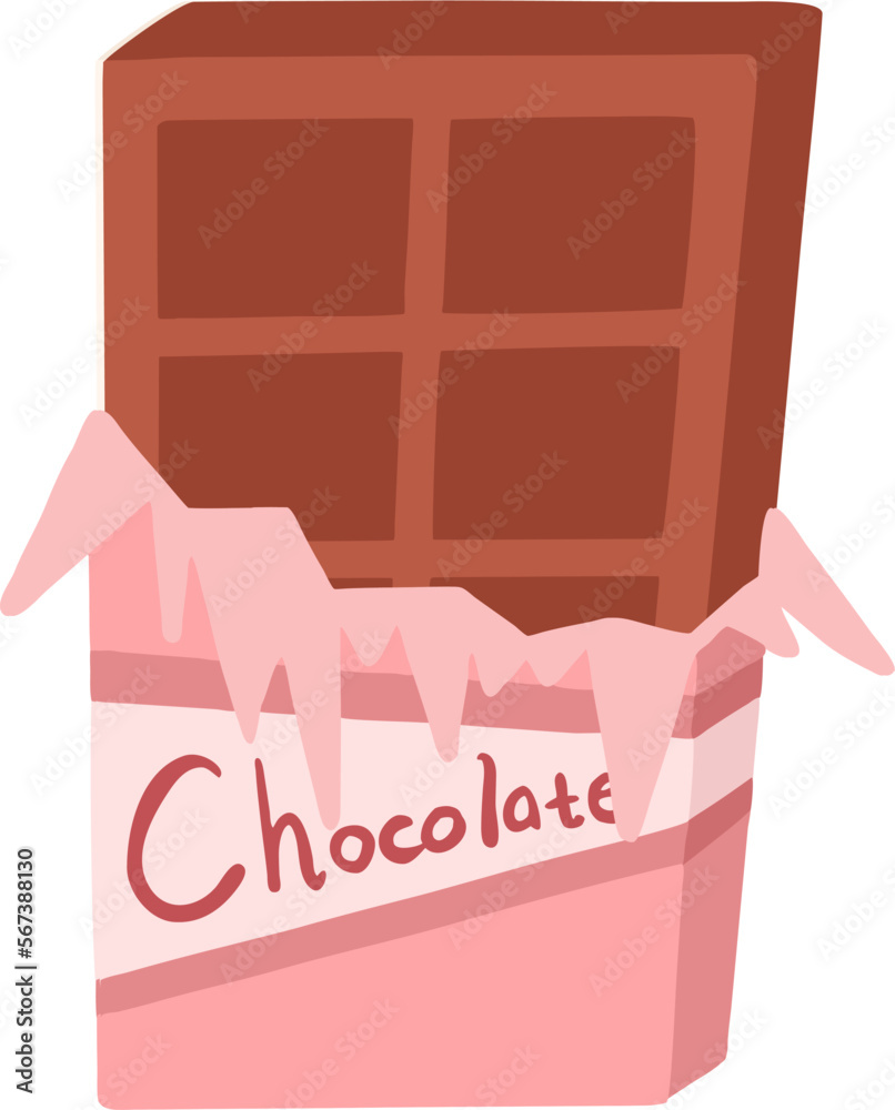 Valentine's day icon, vector, cartoon illustration. Chocolate bar with ...