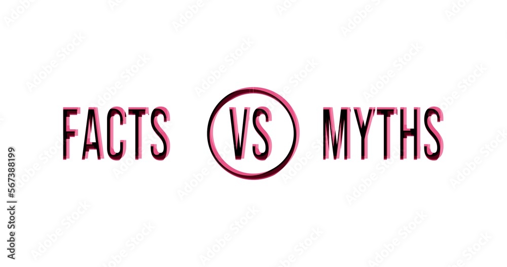 myths vs facts. concept of thorough fact-checking or easy compare ...