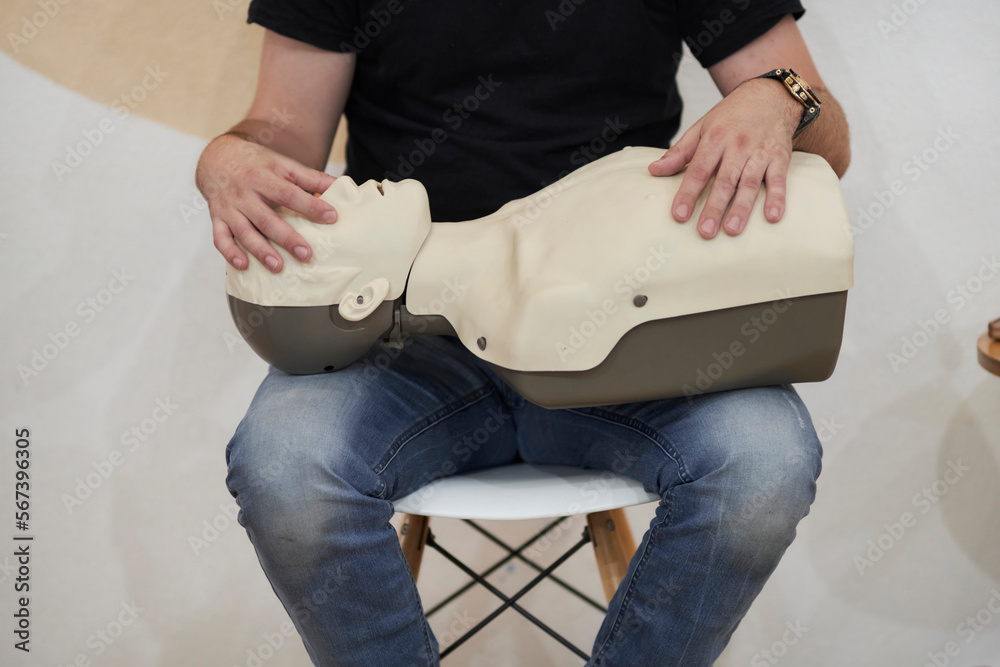 Mannequin for first aid training. First aid cardiopulmonary ...