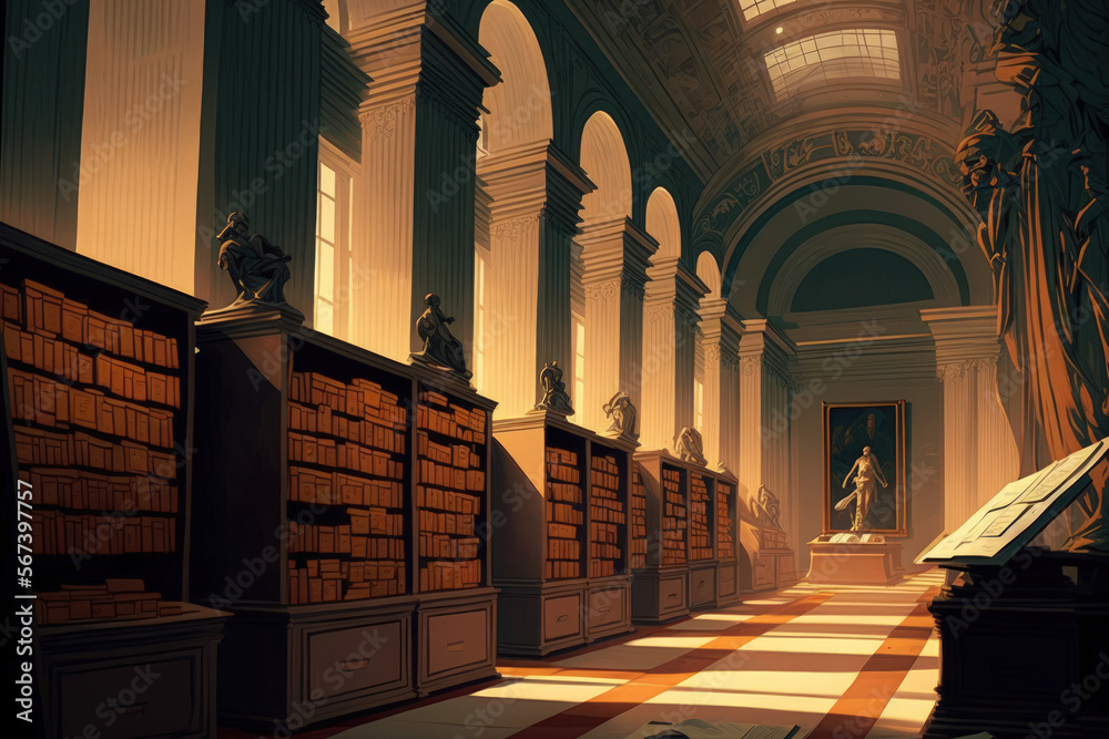 Concept art of the Vatican Apostolic Archives' interior. State ...