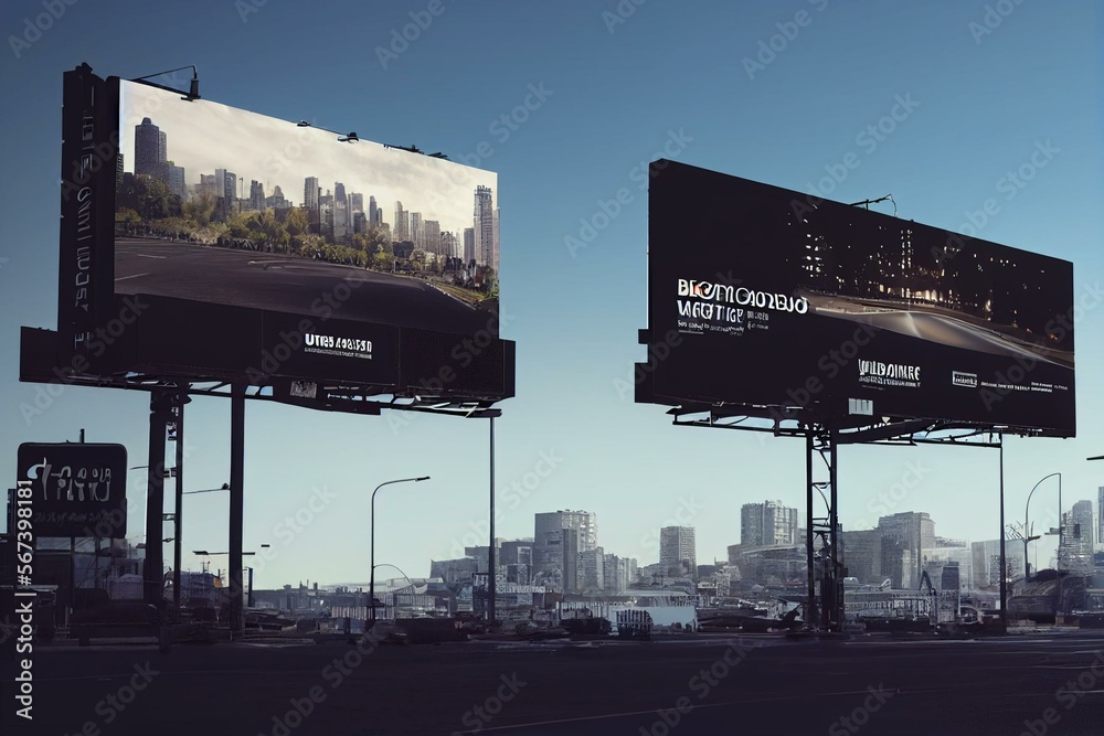Billboard is empty. Realistic white backdrop with an empty billboard ...