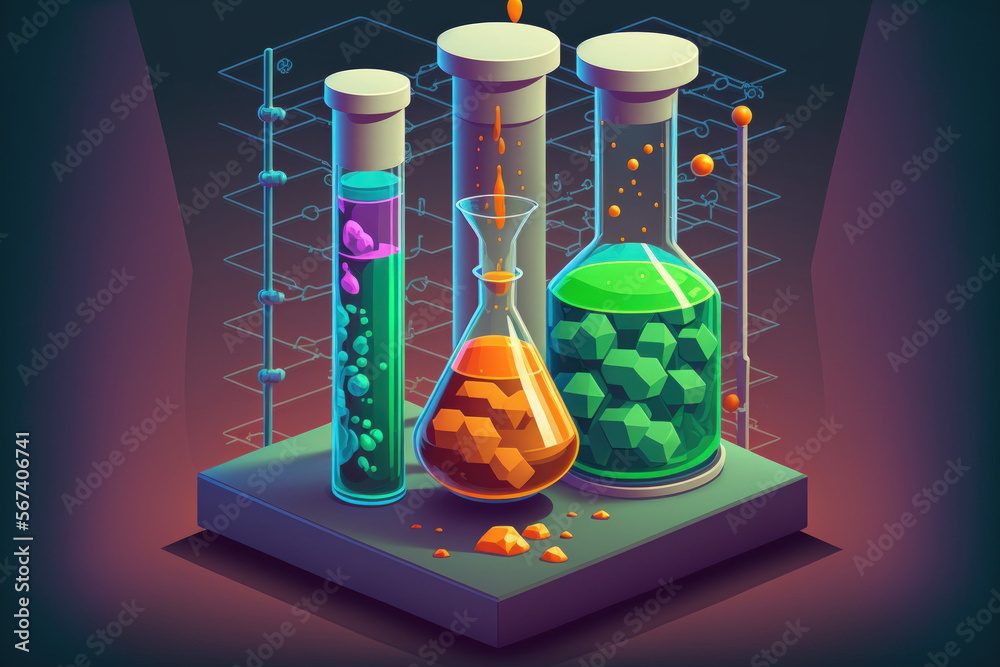 Chemical compound in a test tube, a science lab, and medical ...