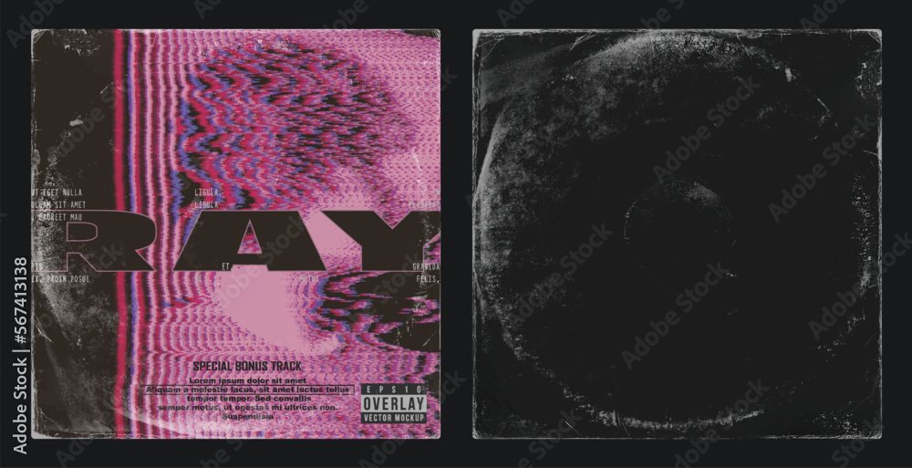 distressed vinyl cover texture overlay for cover art design Stock ...