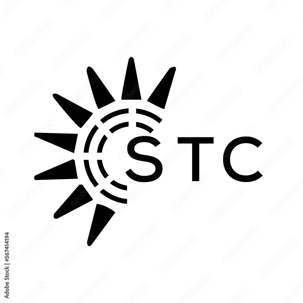STC letter logo. STC image on white background and black letter. STC ...
