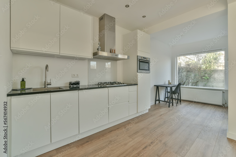 Modern kitchen interior with built in appliances Stock Photo | Adobe Stock