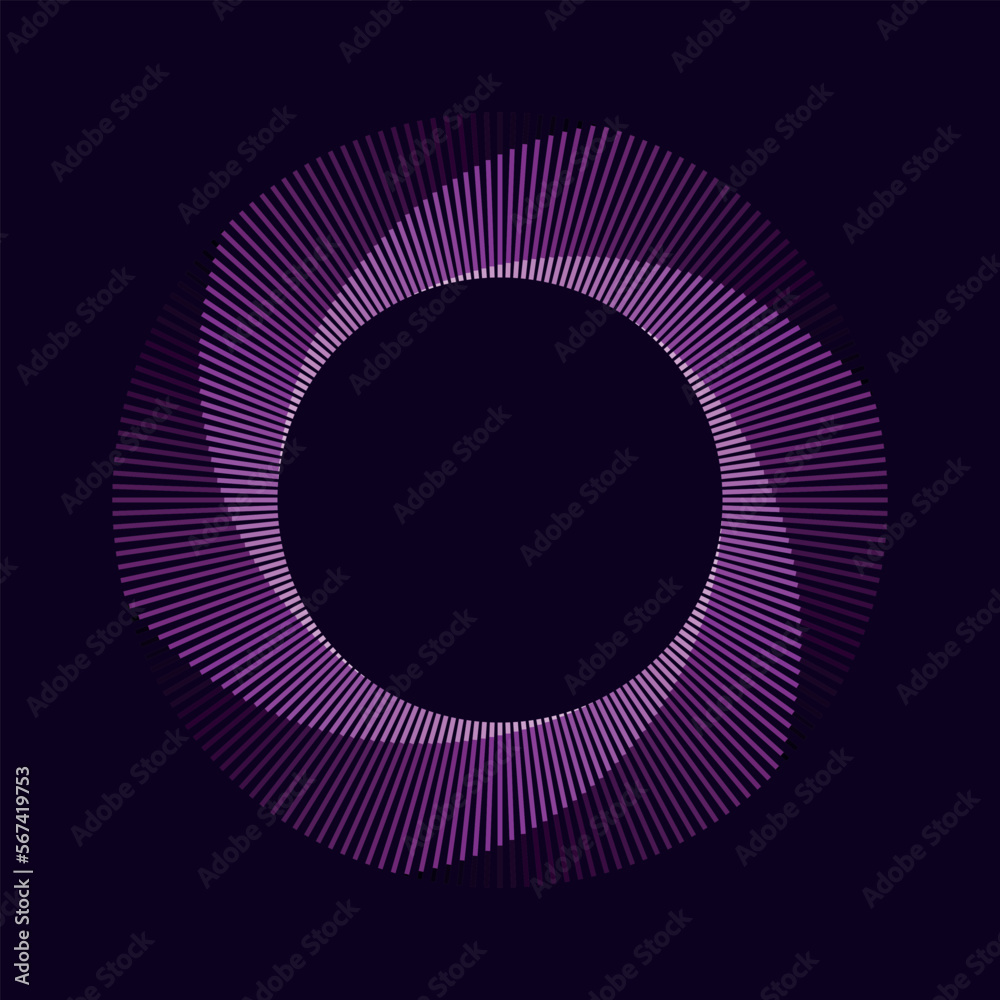 Poster Circle with transition purple colors line elements – Wall Art ...