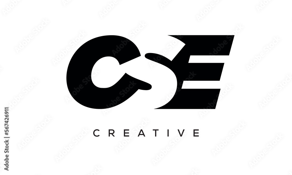 CSE letters negative space logo design. creative typography monogram ...