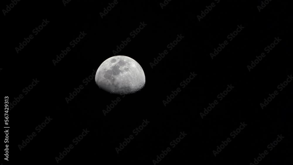 Moon, time lapse, night sky, moves from bottom to top of screen, Full ...