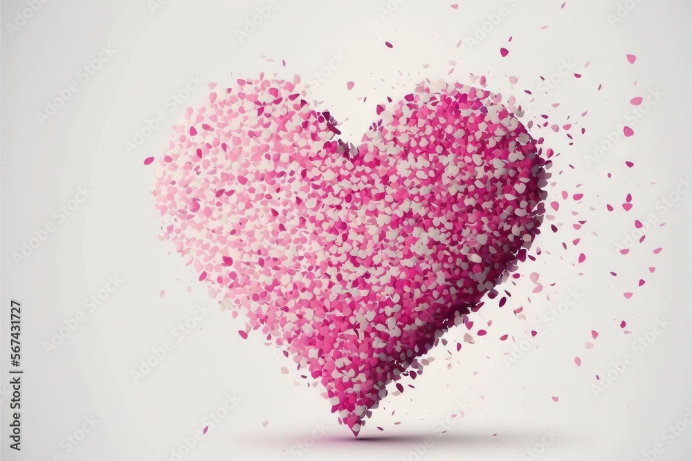 a pink heart shaped object with a lot of small pink dots around it on a ...