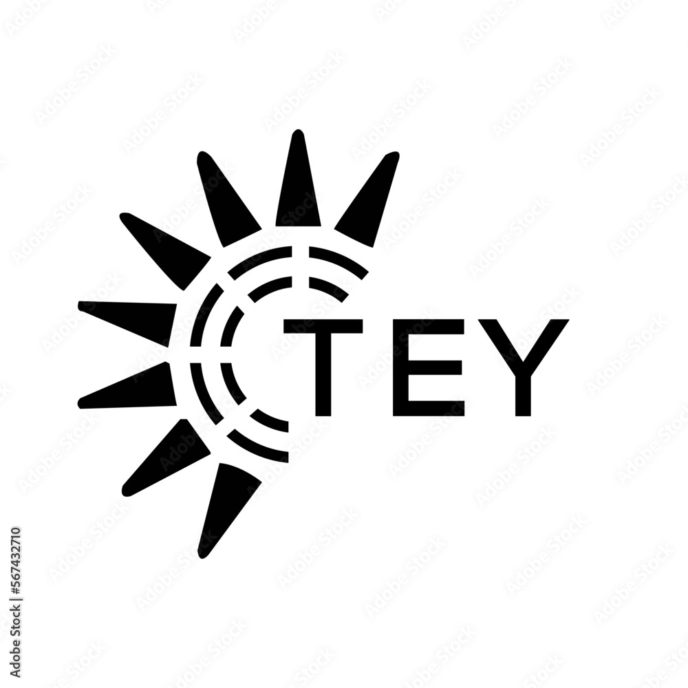 TEY letter logo. TEY image on white background and black letter. TEY ...