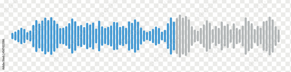 Sound wave or voice message icon. Music waveform, track radio play ...