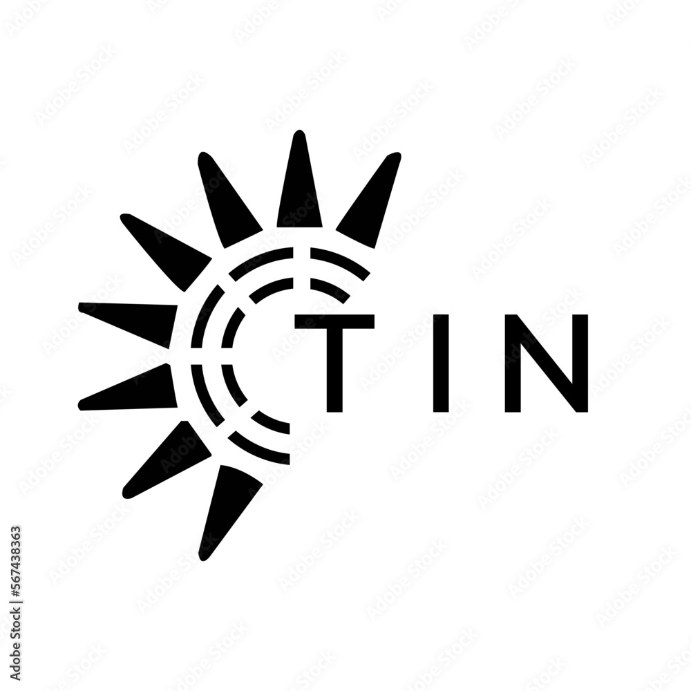 TIN letter logo. TIN image on white background and black letter. TIN ...