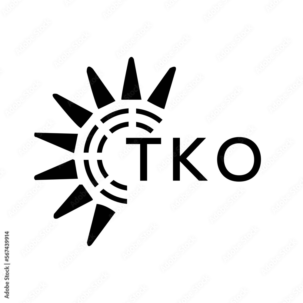 TKO letter logo. TKO image on white background and black letter. TKO ...