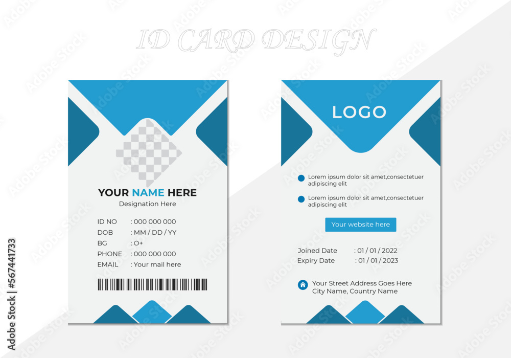 Creative and modern ID card design. stylish and clean ID card template ...