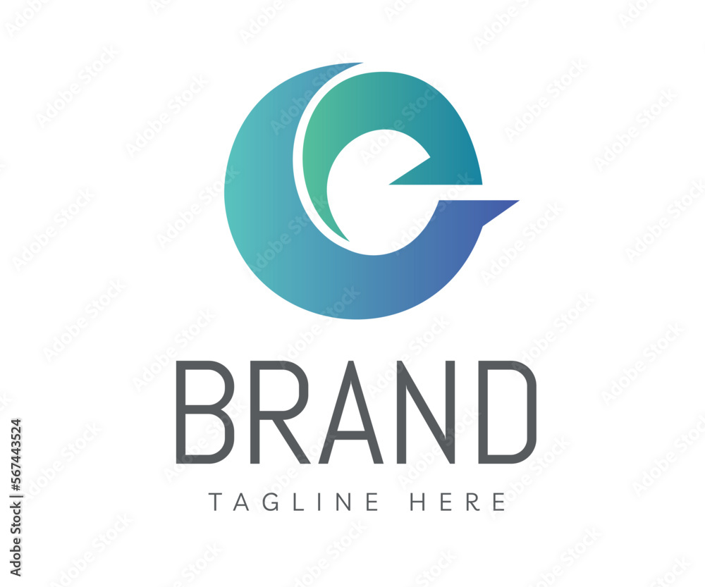 Letter G logo icon design template elements. Initial letter G with blue ...