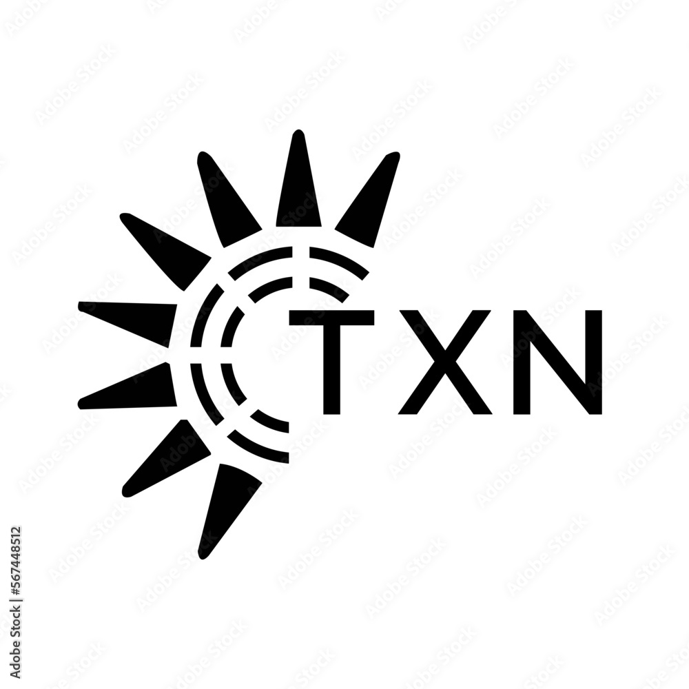 TXN letter logo. TXN image on white background and black letter. TXN ...