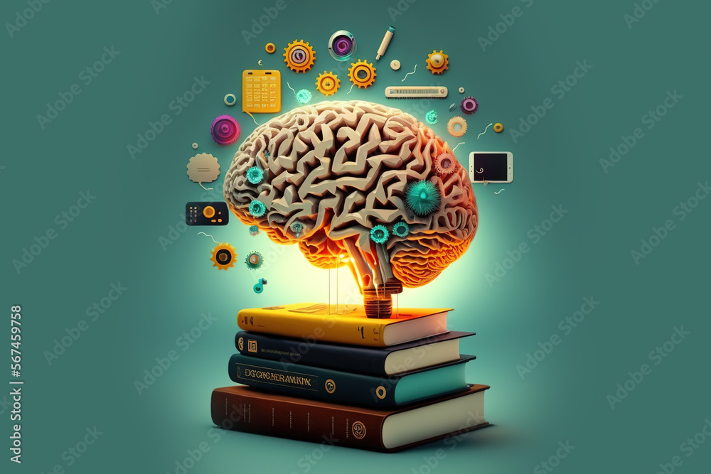 Concept of education and success. Online education, new idea. Collage ...