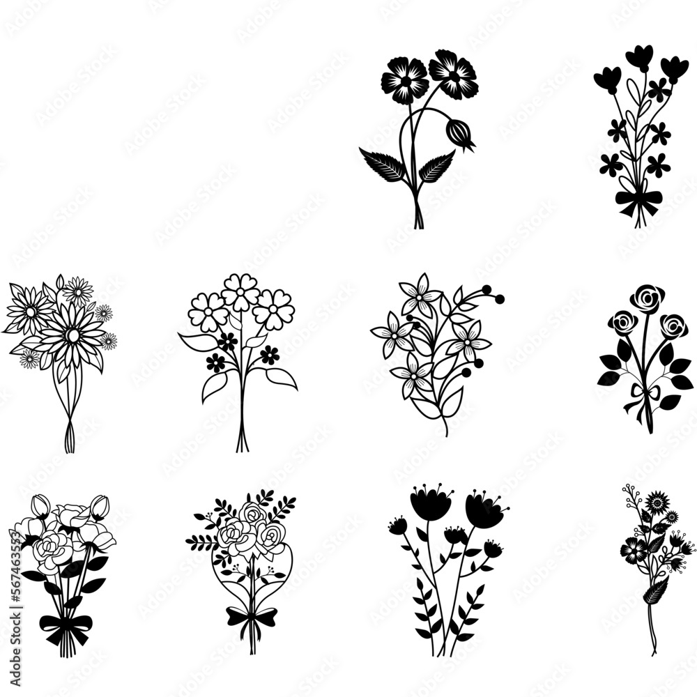 Botanical Svg, Bundle SVG, Floral svg, Flower Svg, Botanical clipart ...