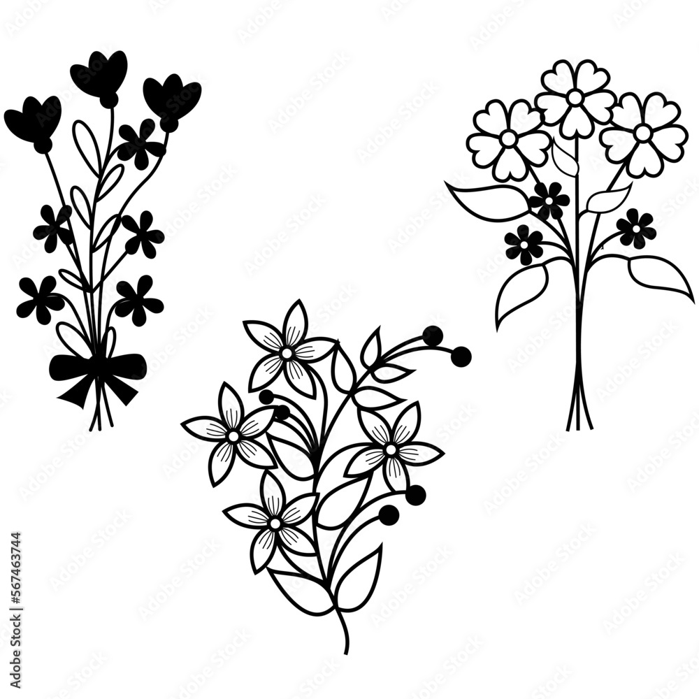 Floral svg, Wildflowers svg, Botanical SVG, Flower Svg, Flower Bundle ...