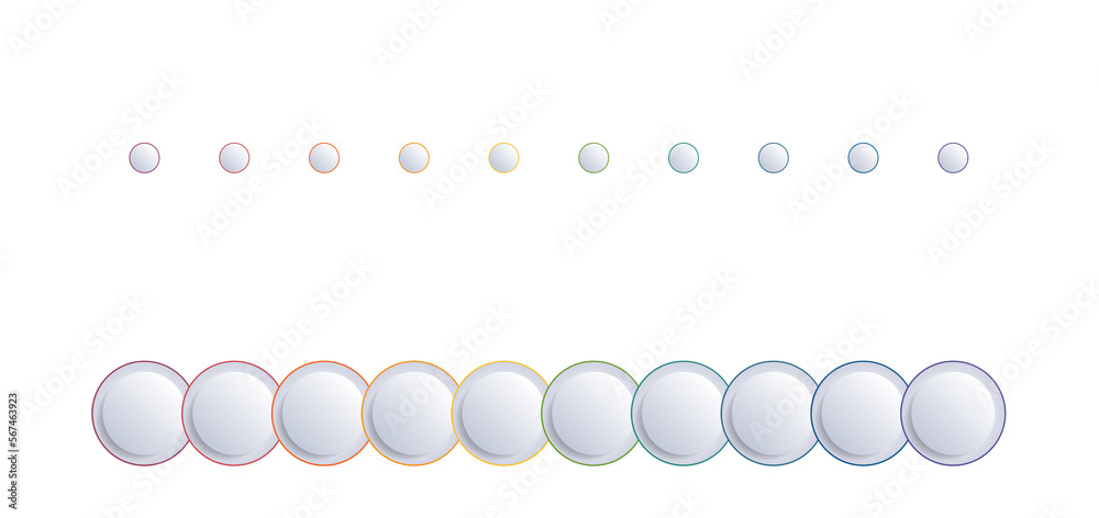 Infographics color bubble chart template for 10 positions Stock ...