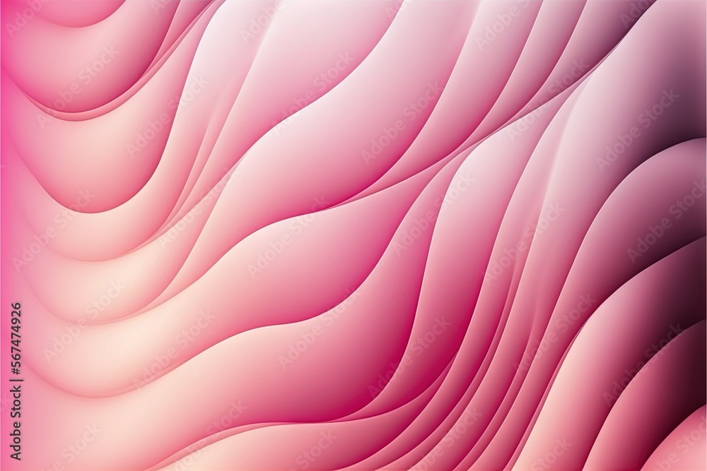 a pink abstract background with wavy lines and curves in the center of ...