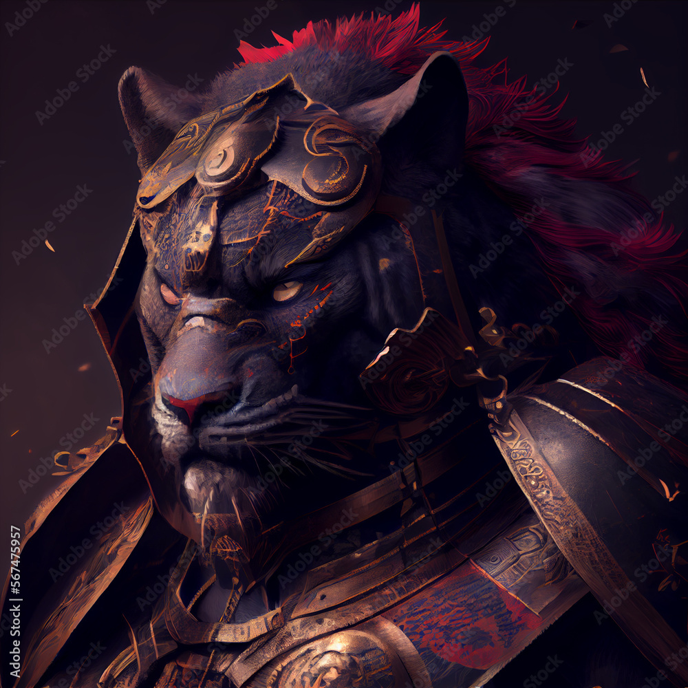 Champion samurai panther with gradient background, ai art, wallpaper ...