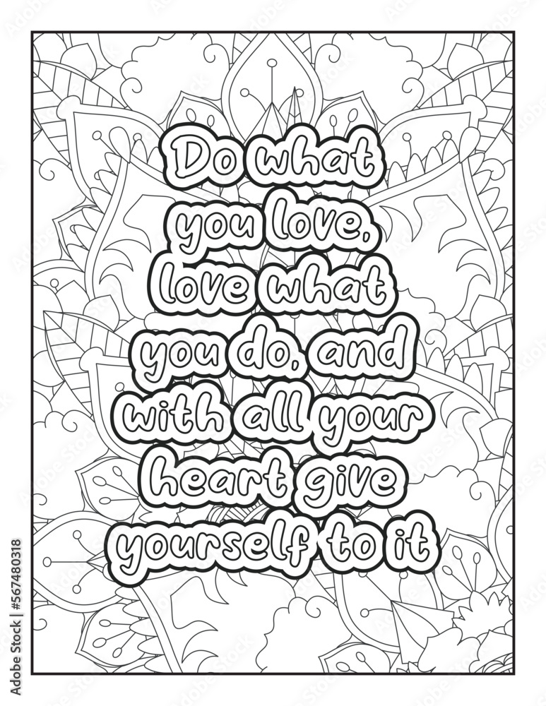 Love Quotes Motivational Quotes Coloring Pages Design Inspirational