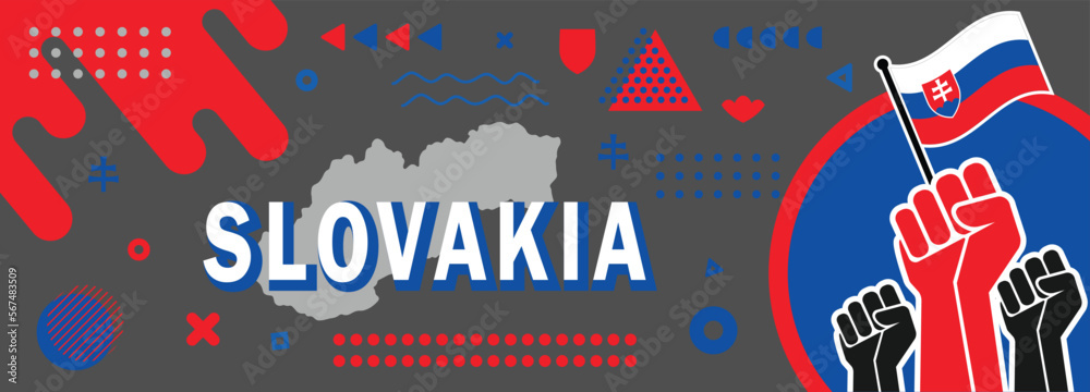 Slovakia Independence and national day banner with Slovak flag colors ...