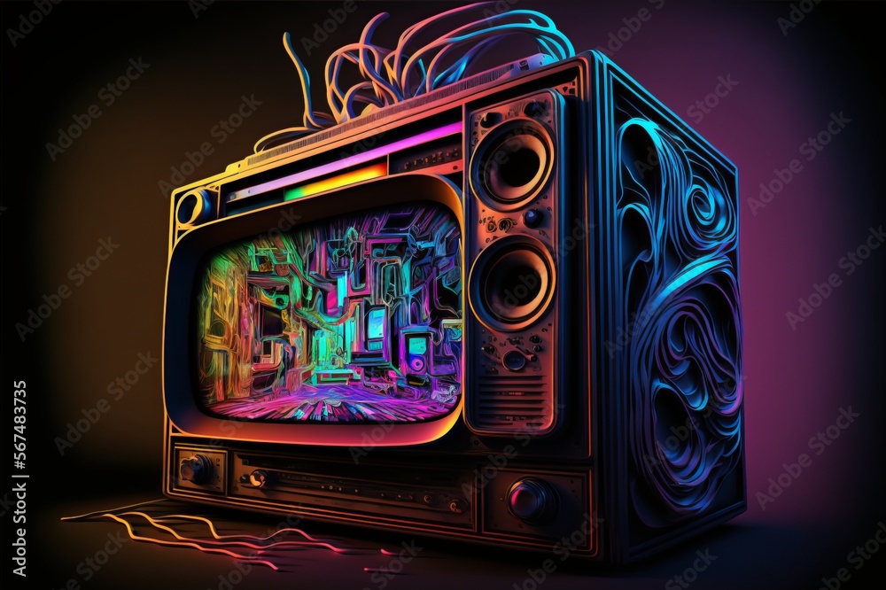 Antique yet Futuristic display of vintage TV Television Screen Monitor ...