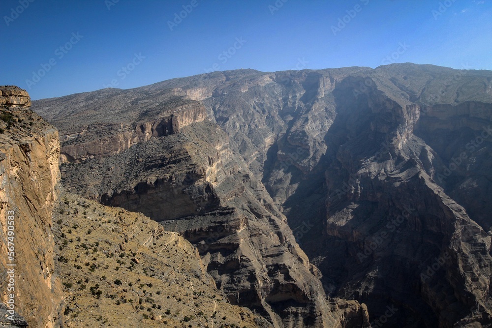 Wadi Ghul Canyon general landscape, Oman Stock Photo | Adobe Stock