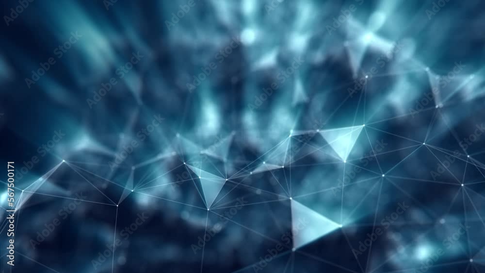 Loop features animated technology based shapes, connected flickering ...