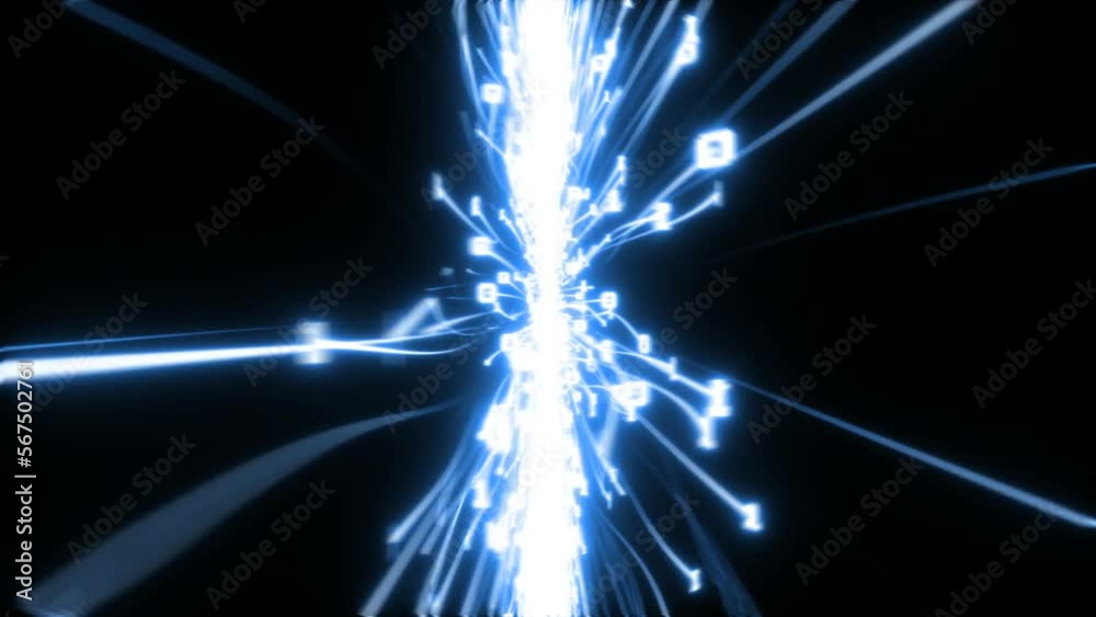 Seamless futuristic animation of binary data cloud screen . User ...