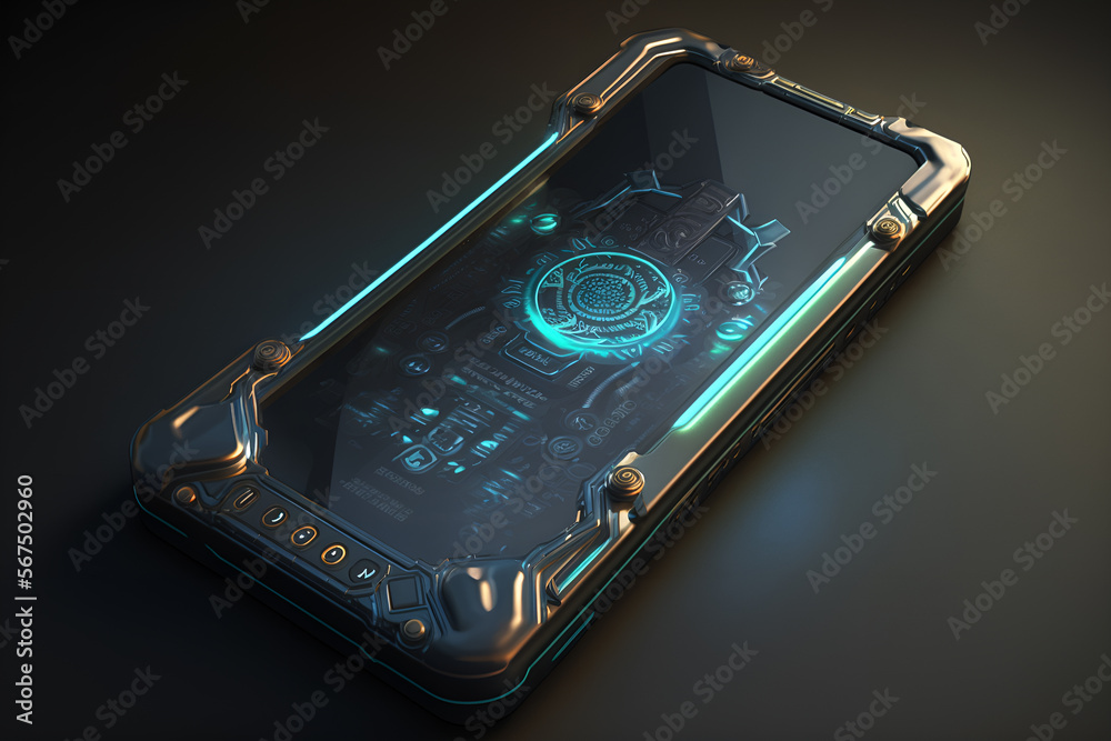 Futuristic smartphone with different details with background, Generate ...