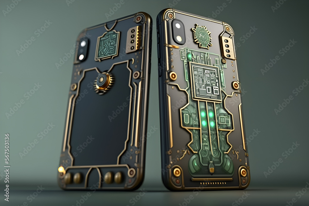 Futuristic smartphone with different details with background, Generate ...