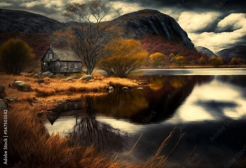 Artificial AI-Generated Render of a Realistic Nature Landscape: From ...