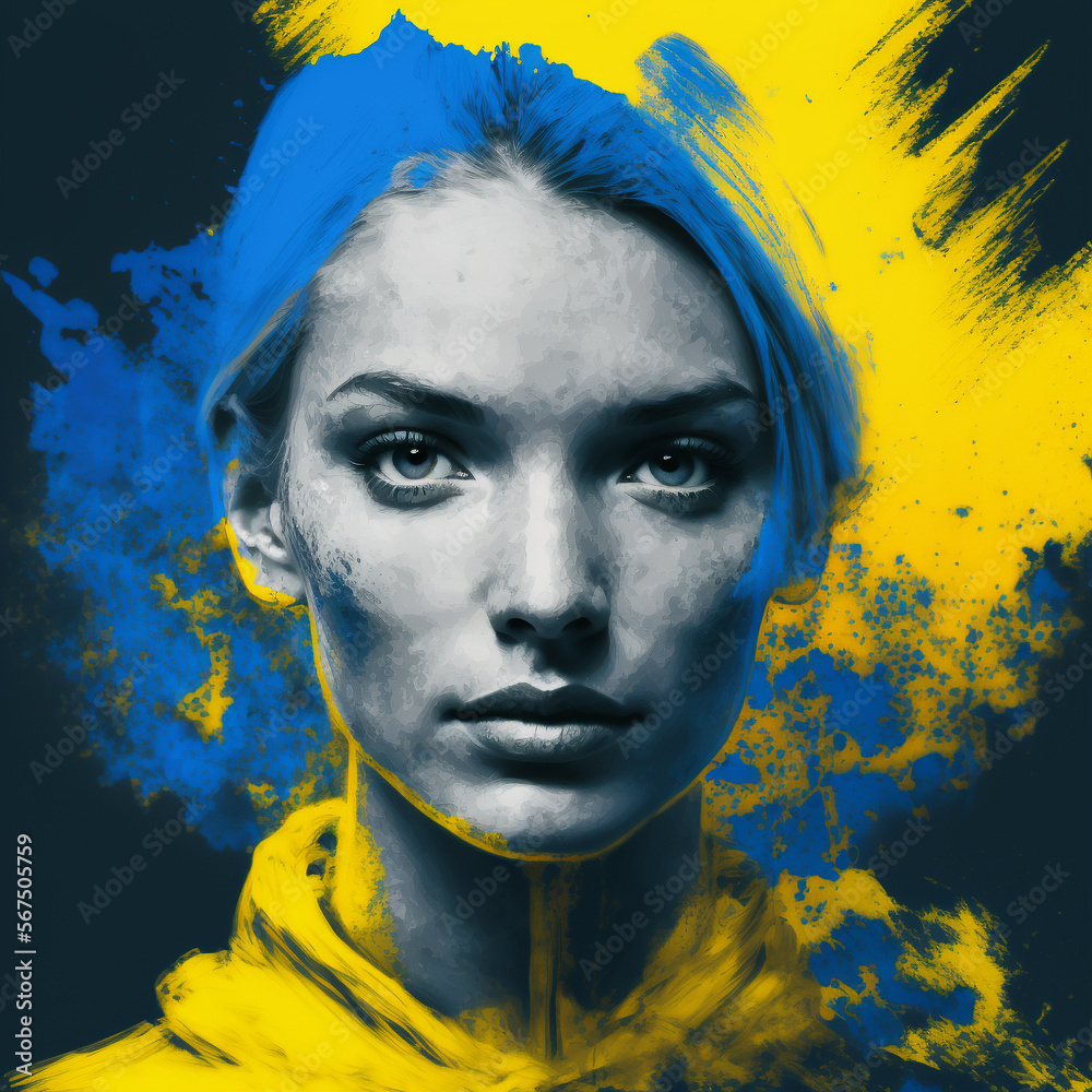 Ukrainian woman illustration for logo or editorial (generative ai ...