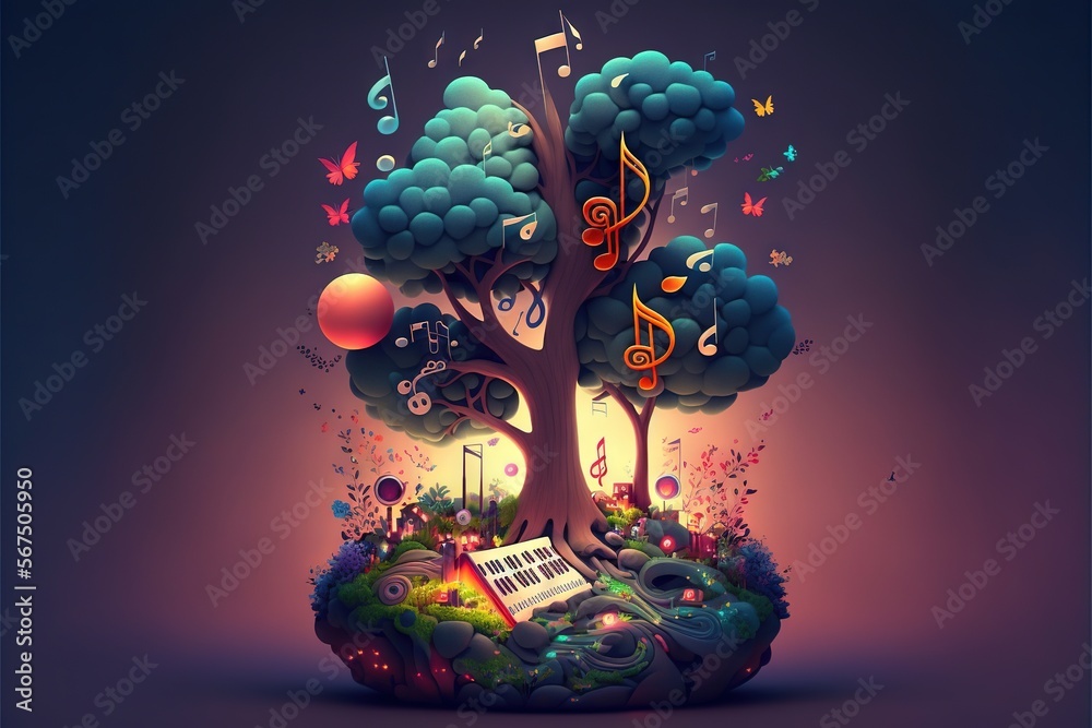 Abstract Art Music Tree