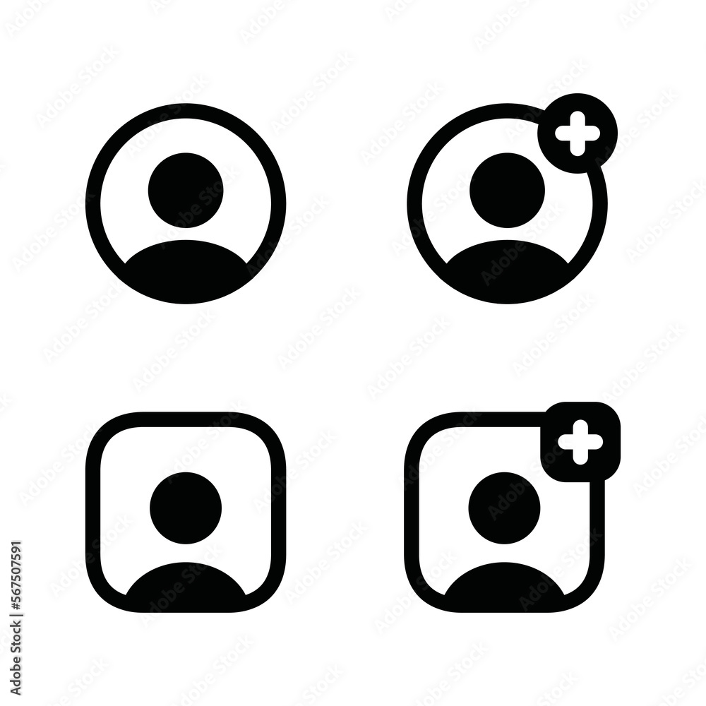 user icon, add user icons. User, plus and add user icon. Avatar human ...