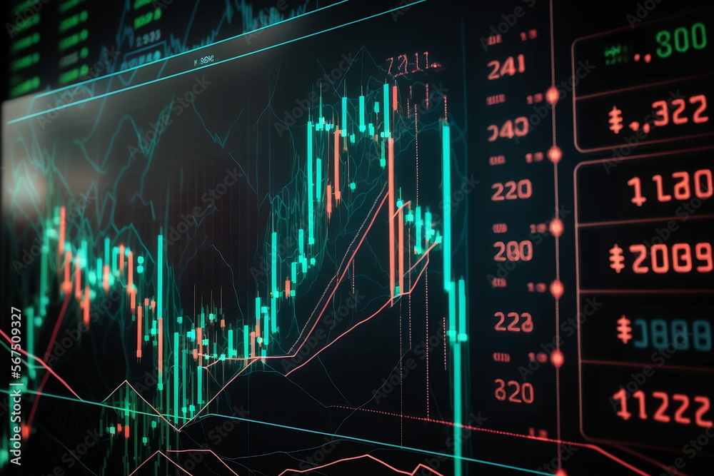 Stock market chart going up indicating crypto rising in value ...