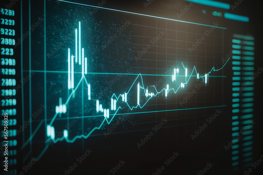 Stock market chart going up indicating crypto rising in value ...