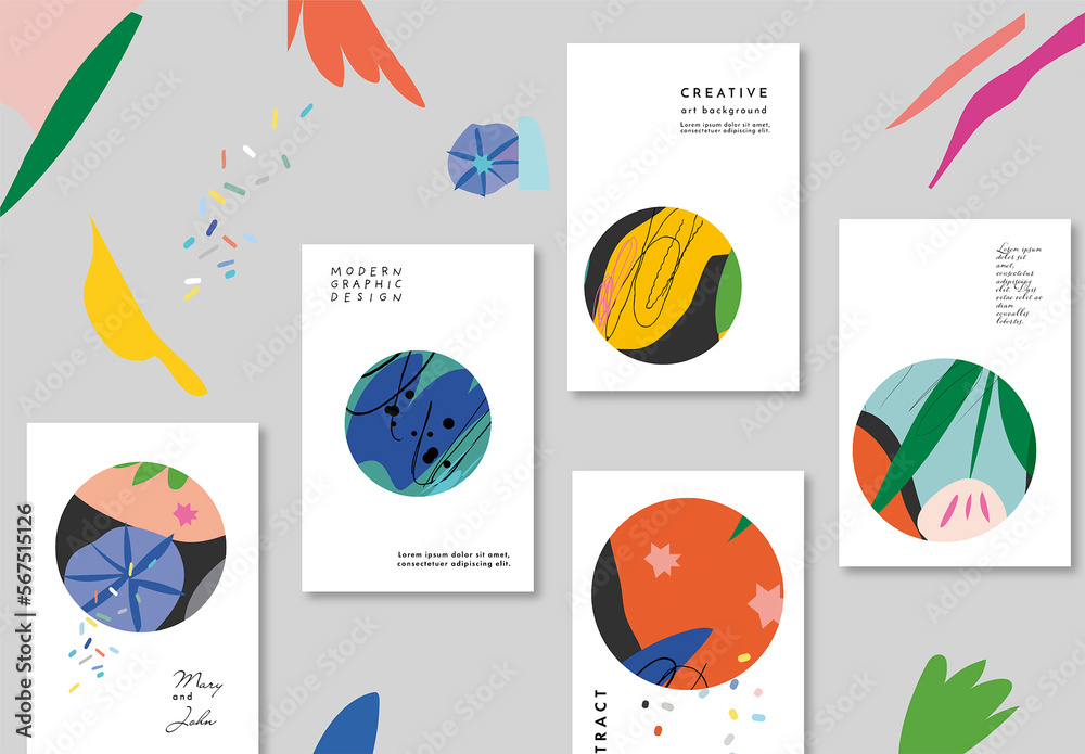 Abstract Universal Cards Layout Stock Template | Adobe Stock