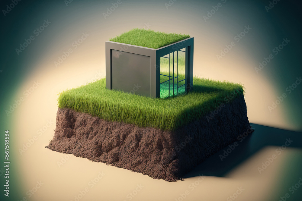 Ground ecology is separated on a light color in a cubicle with a land ...