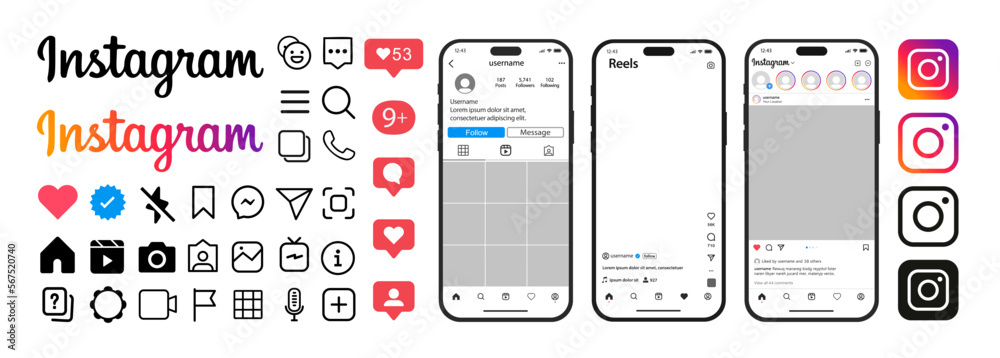 Instagram app interface on iPhone 14 screen with icons and emoticons ...